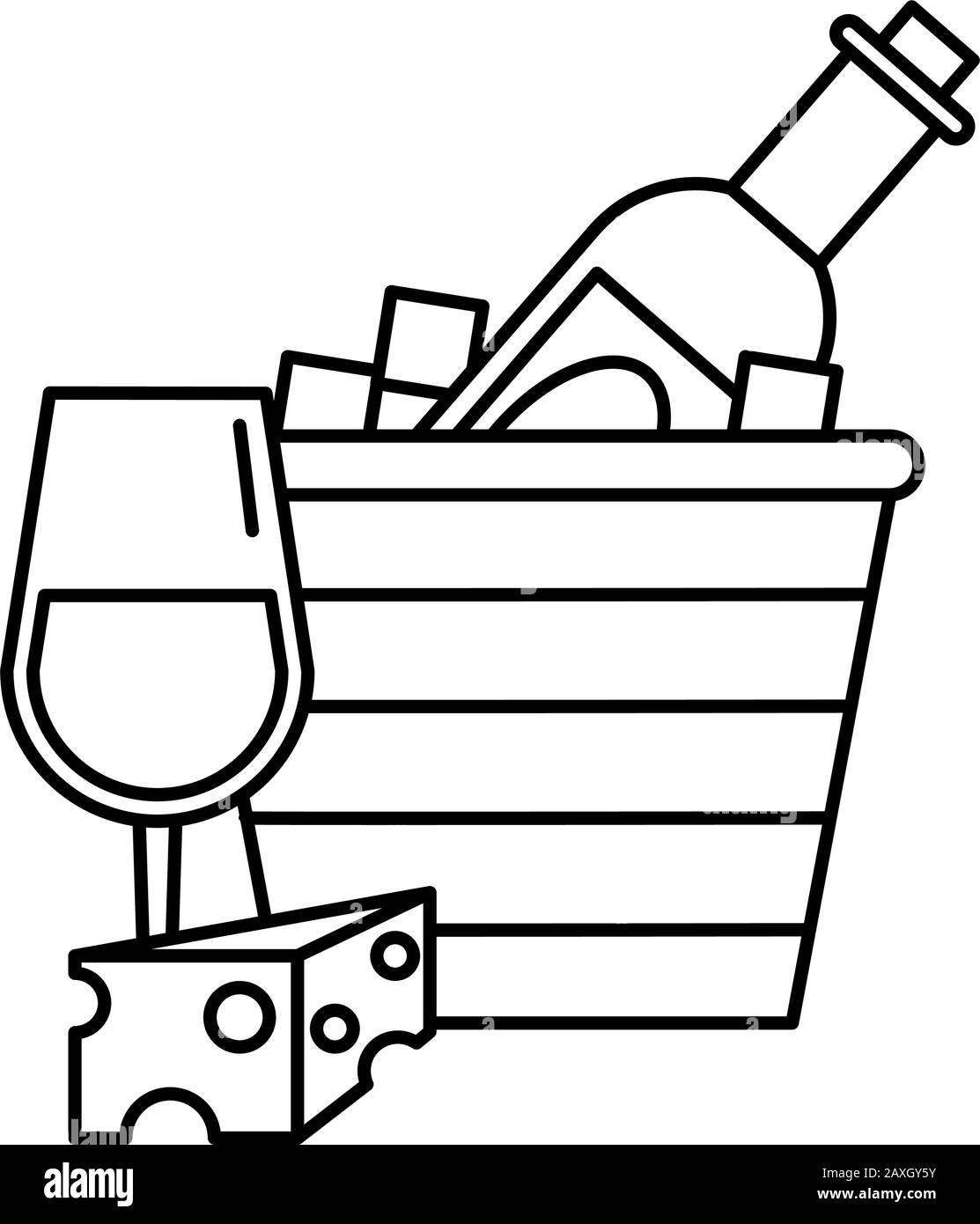 wine cup drink with cheese portion Stock Vector Image & Art - Alamy