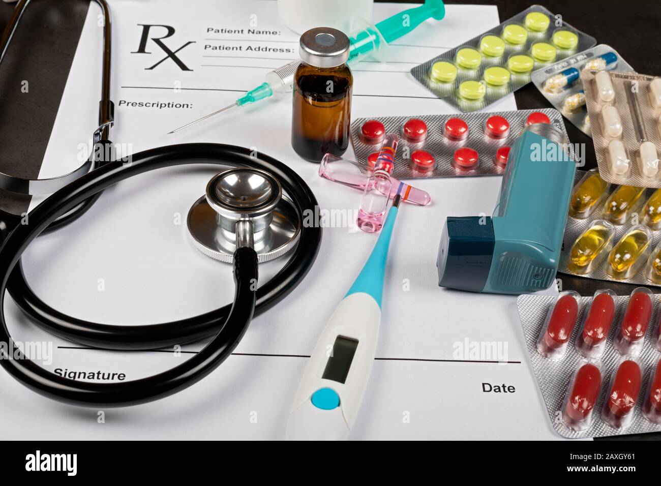 Picture of a colourful pills, capsules and pack of medicines Stock ...