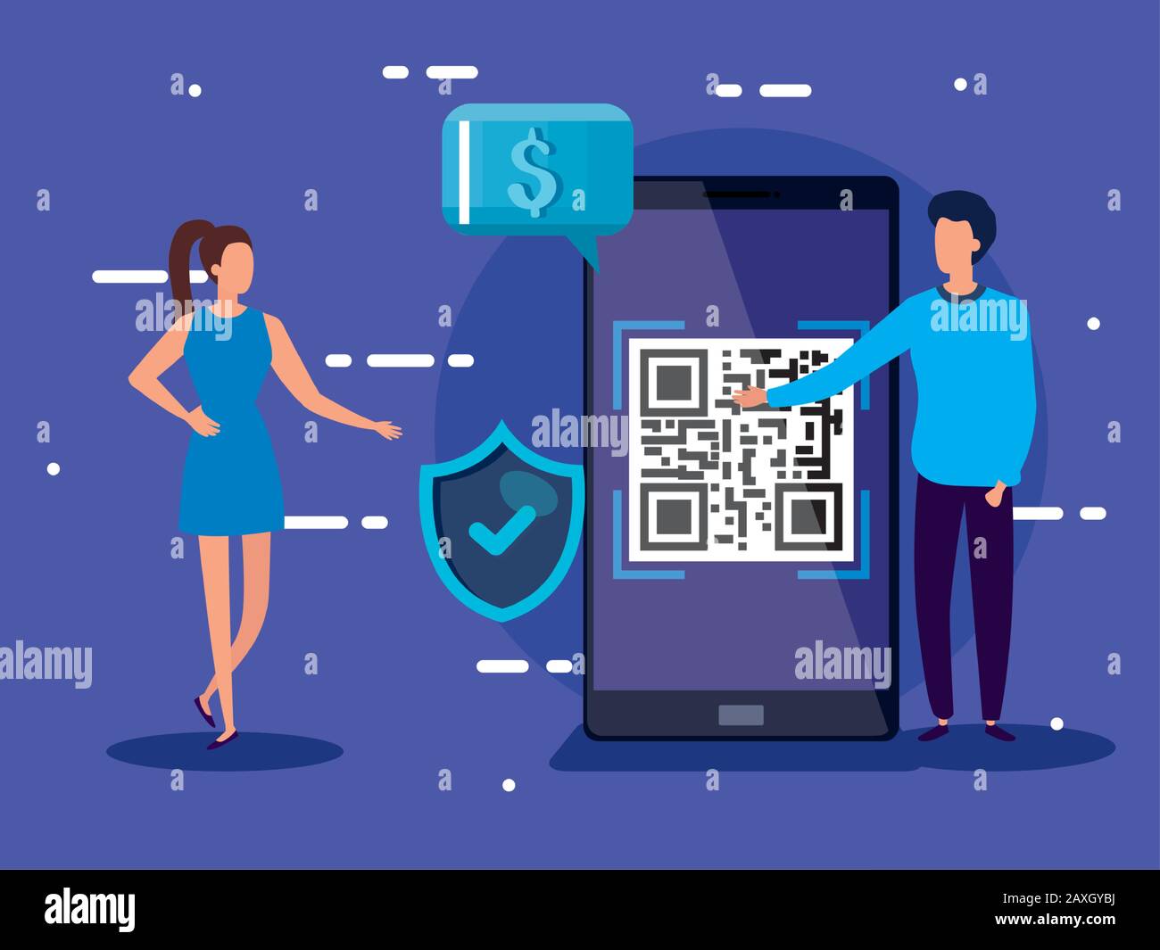 People scan qr code Stock Vector Images - Alamy