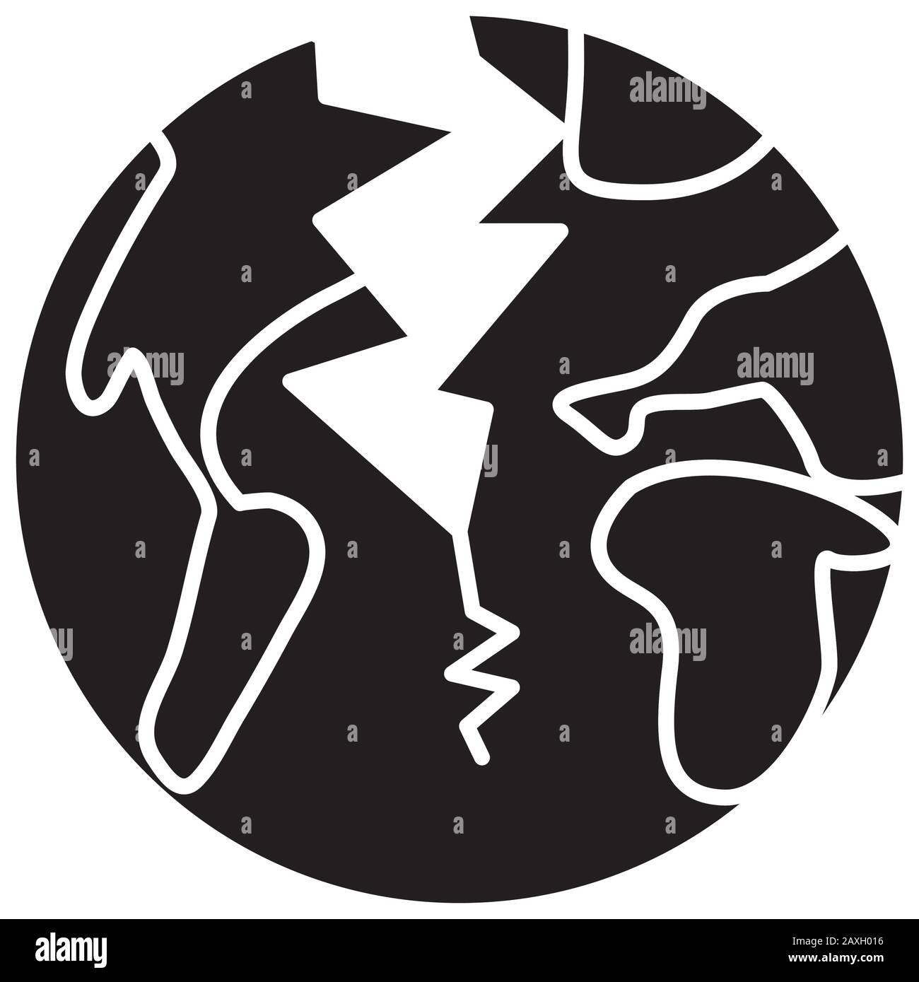world planet earth broken earthquake icon Stock Vector Image & Art - Alamy