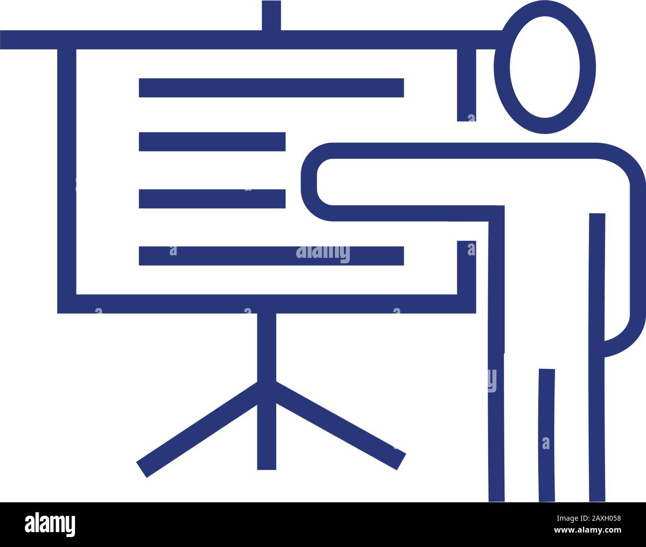 business person figure with paper board training icon Stock Vector ...