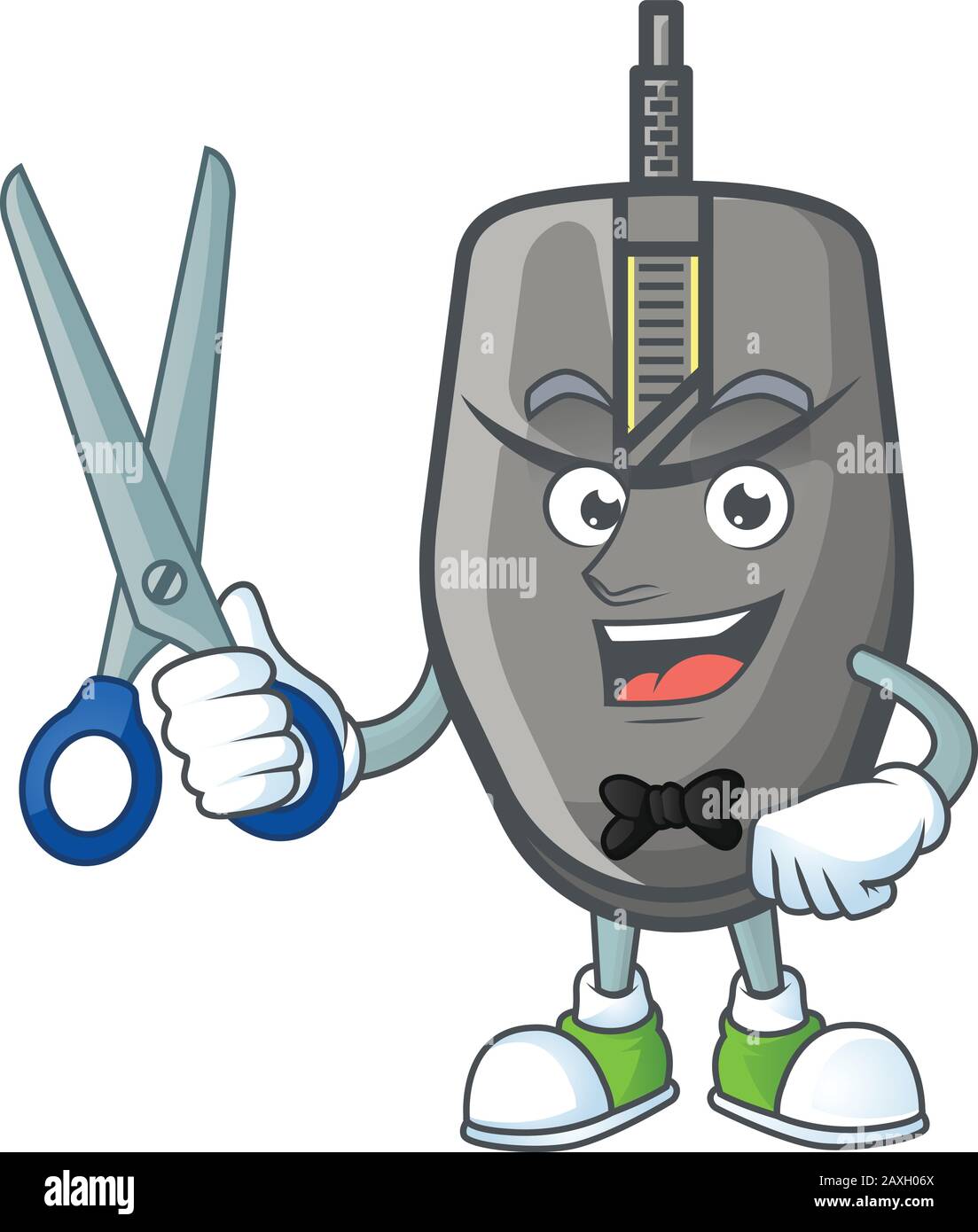 Happy smiling barber black mouse mascot design style Stock Vector Image ...