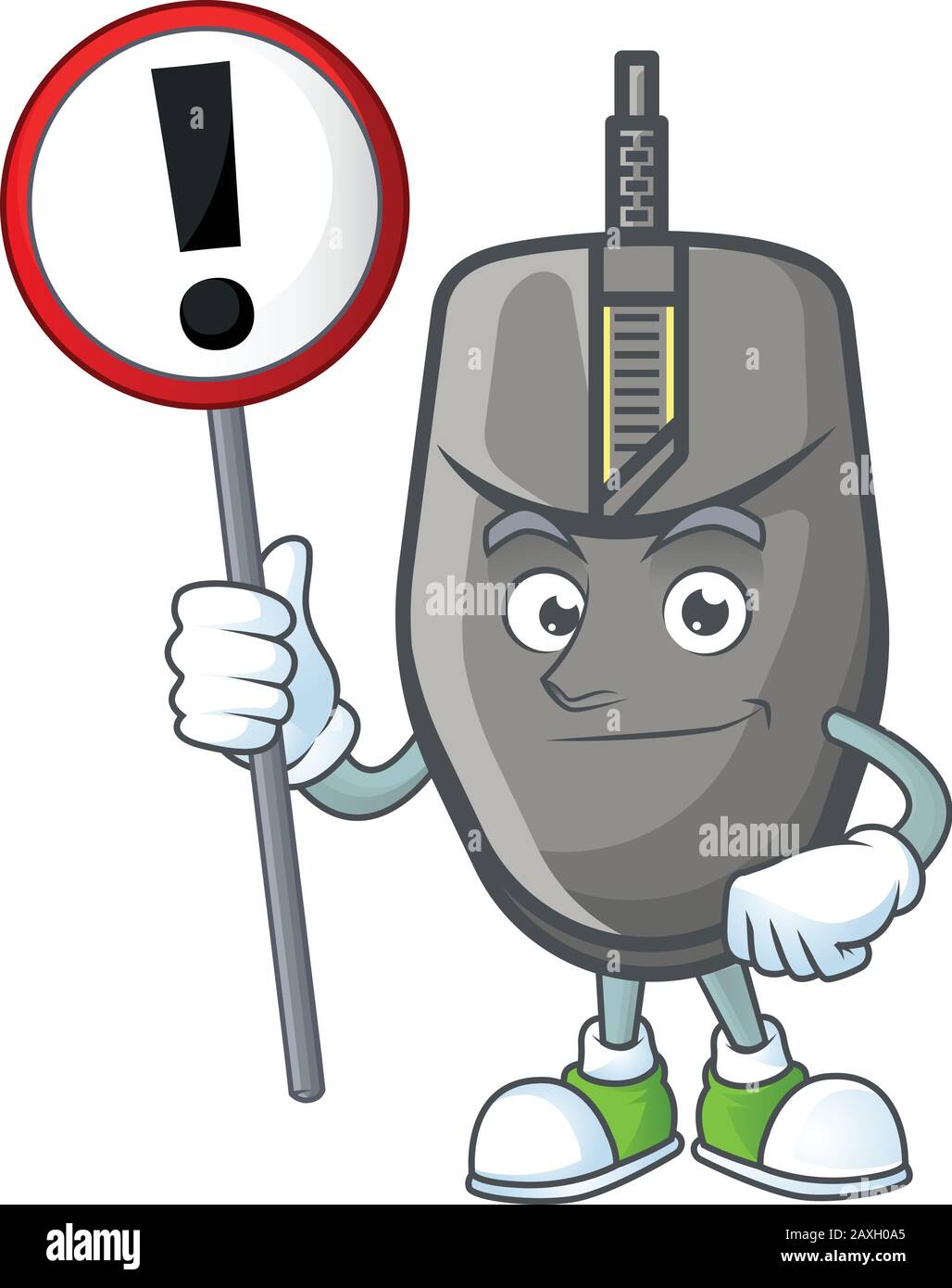Cartoon character design of black mouse rise up a broad Stock Vector ...