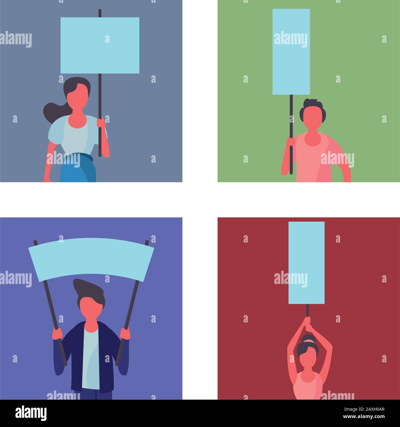 activists people with protest banners Stock Vector Image & Art - Alamy