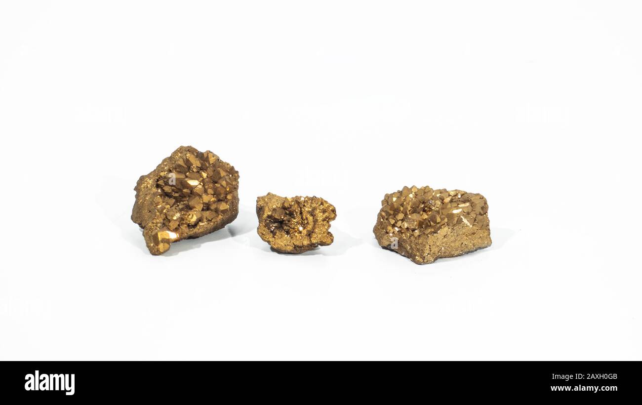 Natural Quartz Gold Titanium Agate Crystal Cluster Bare. Raw Stone ...