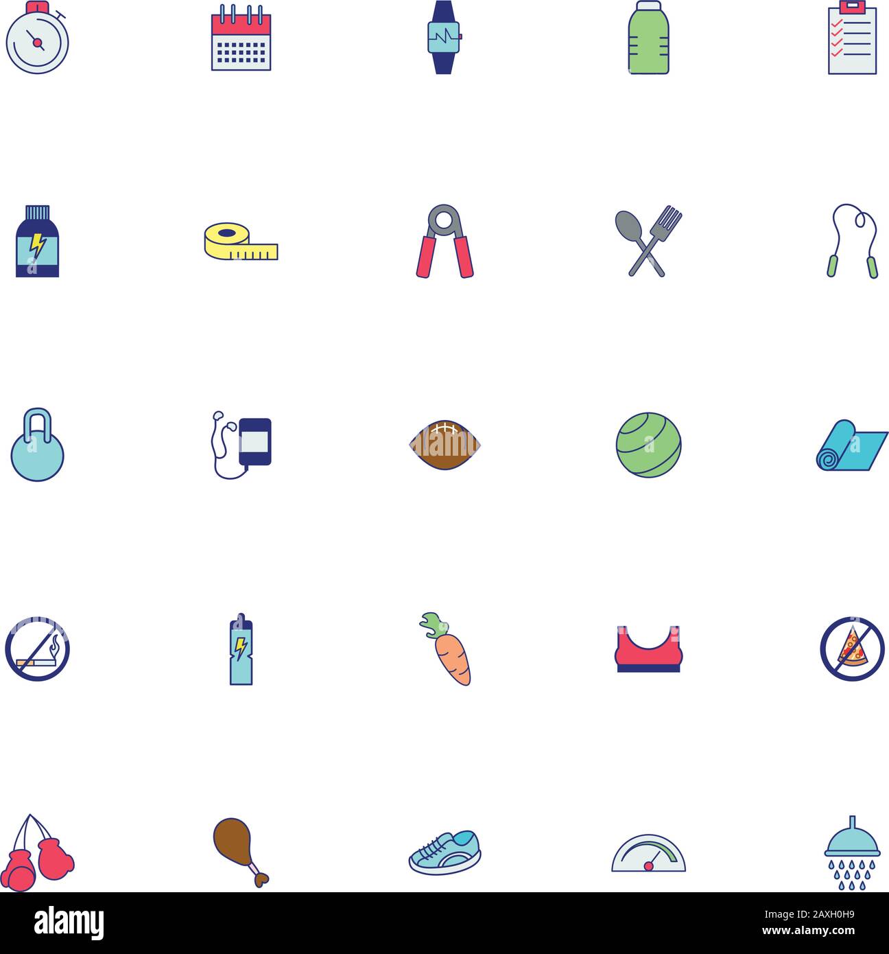 bundle of healthy lifestyle icons Stock Vector Image & Art - Alamy