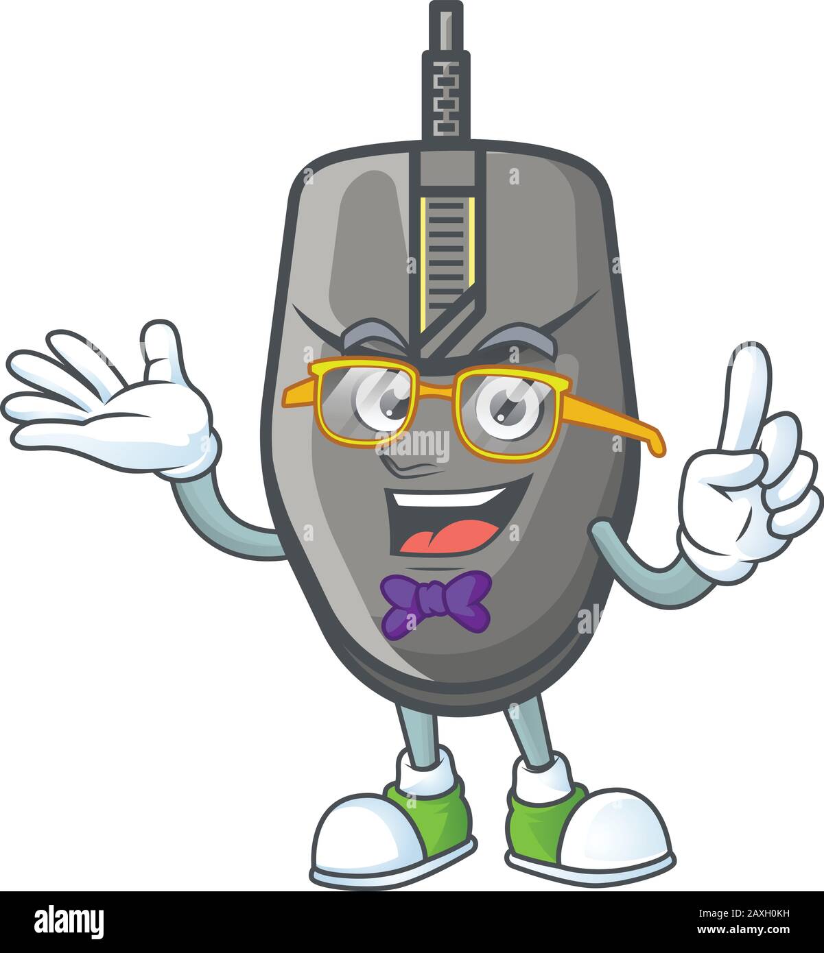 The Geek character of black mouse mascot design Stock Vector Image ...