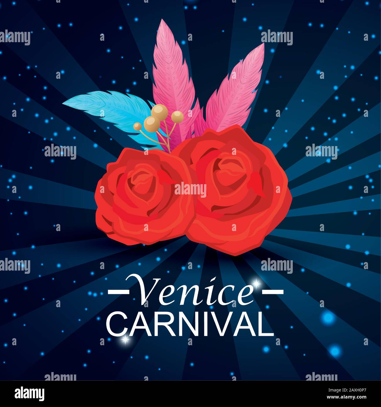 venice carnival with roses flowers Stock Vector Image & Art - Alamy