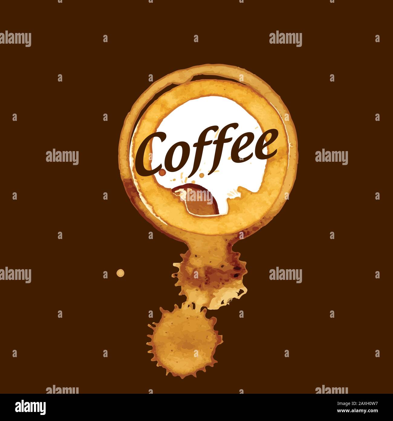 Coffee splatter. Vector illustration on brown background Stock Vector ...