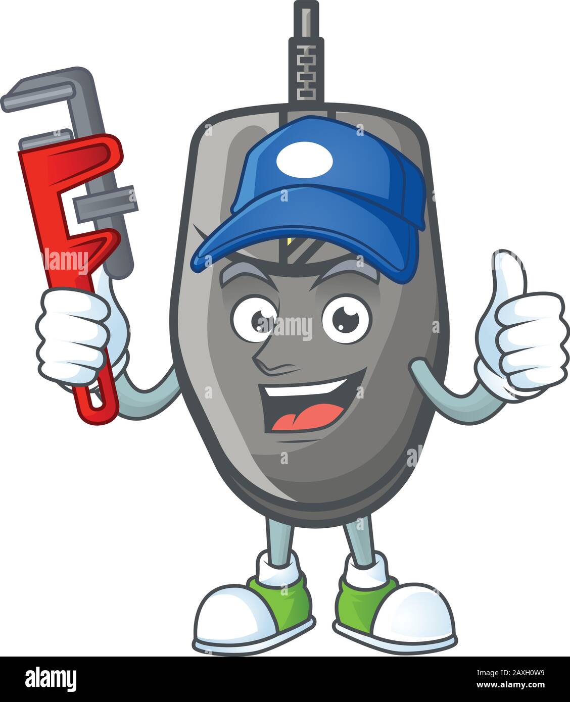 Smiley Plumber black mouse on mascot picture style Stock Vector Image ...