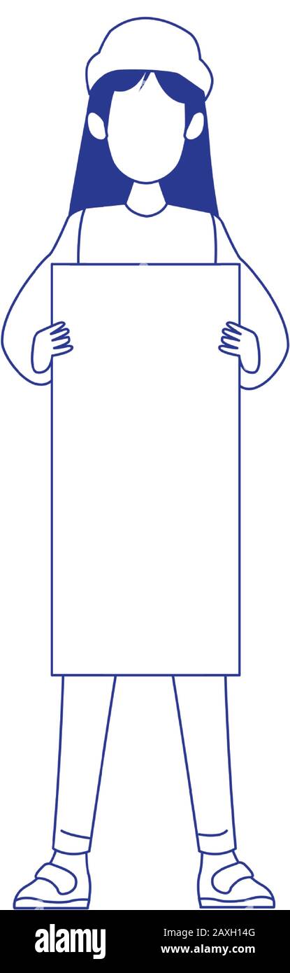 Attractive young woman holding plate Stock Vector Images - Alamy