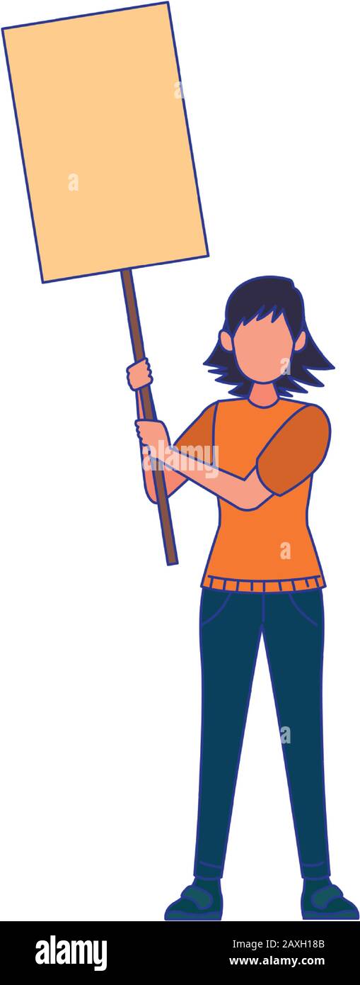 Beauty girl holding blank sign Stock Vector Images - Alamy