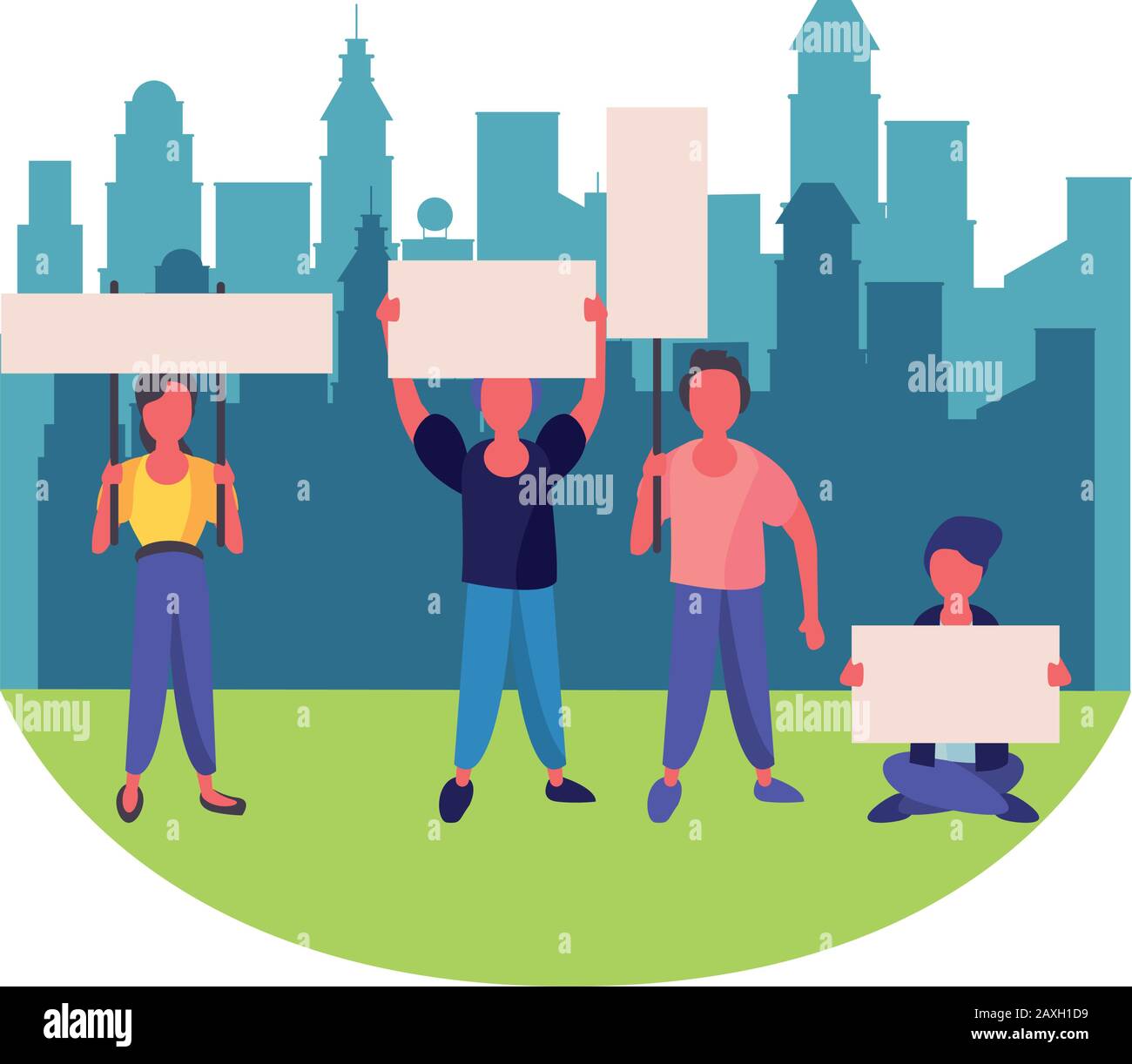 activists people with protest banners Stock Vector Image & Art - Alamy