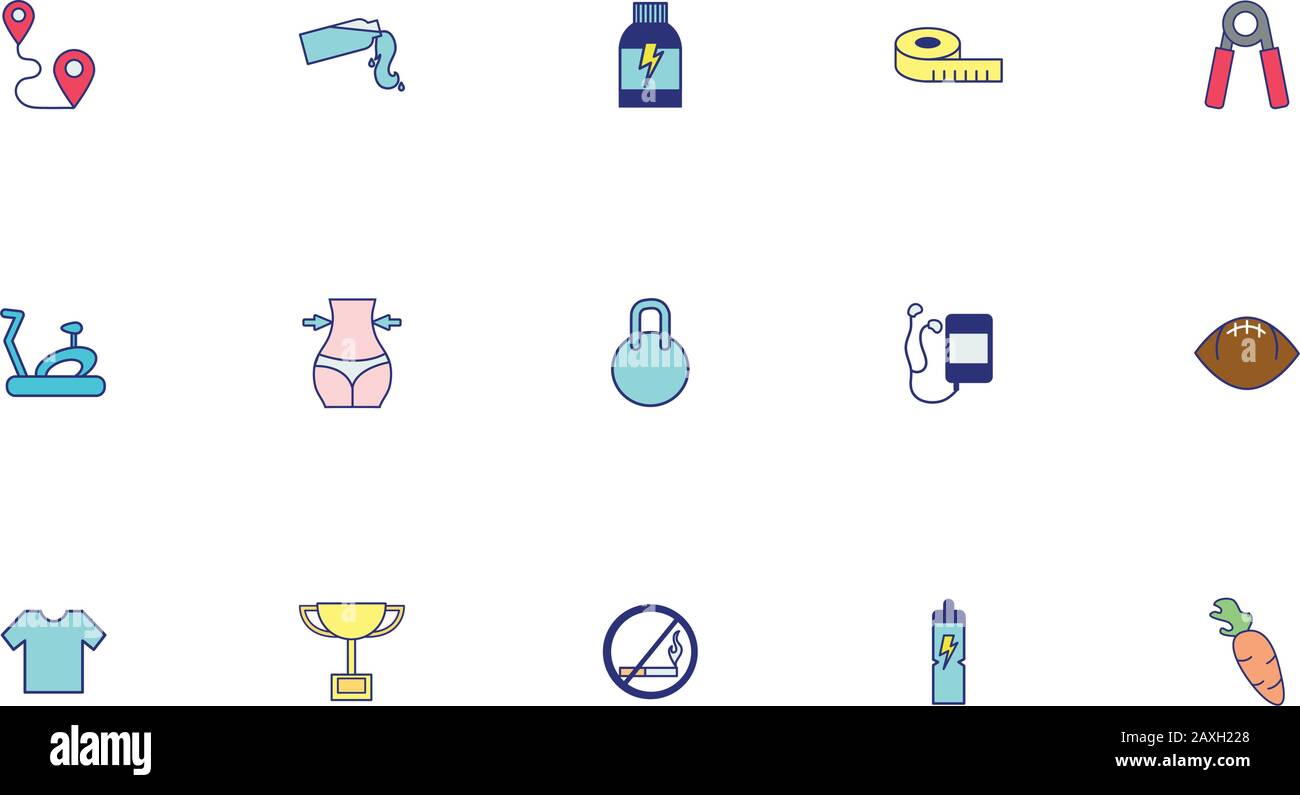 bundle of healthy lifestyle icons Stock Vector Image & Art - Alamy