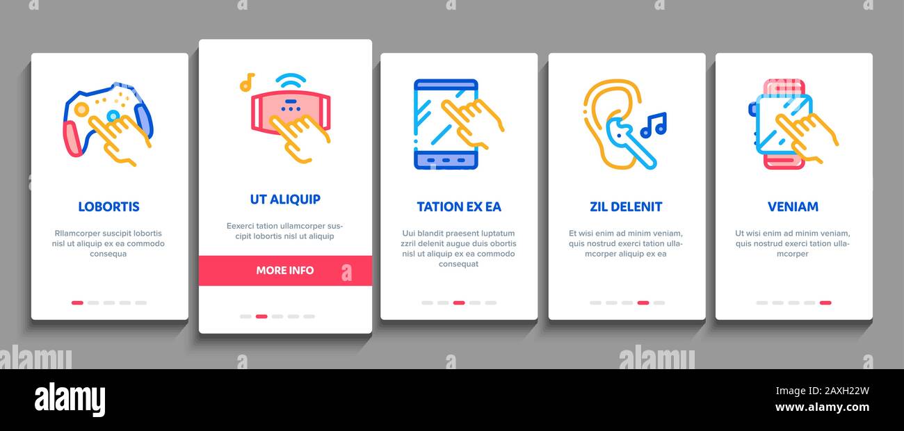 Gadget And Device Onboarding Elements Icons Set Vector Stock Vector ...