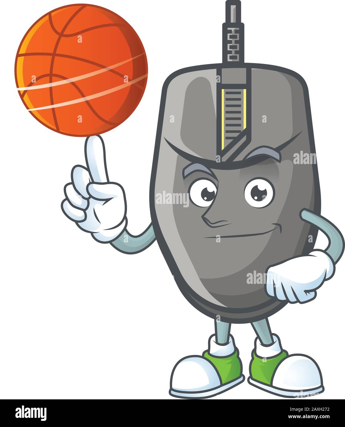 a strong black mouse cartoon character with a basketball Stock Vector ...