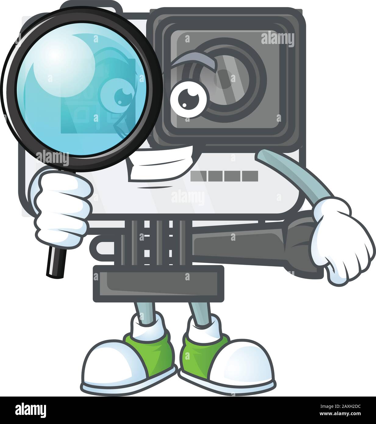 A famous of one eye action camera Detective cartoon character design ...