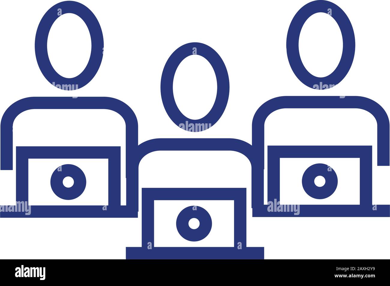 Businesspeople using laptops together Stock Vector Images - Alamy