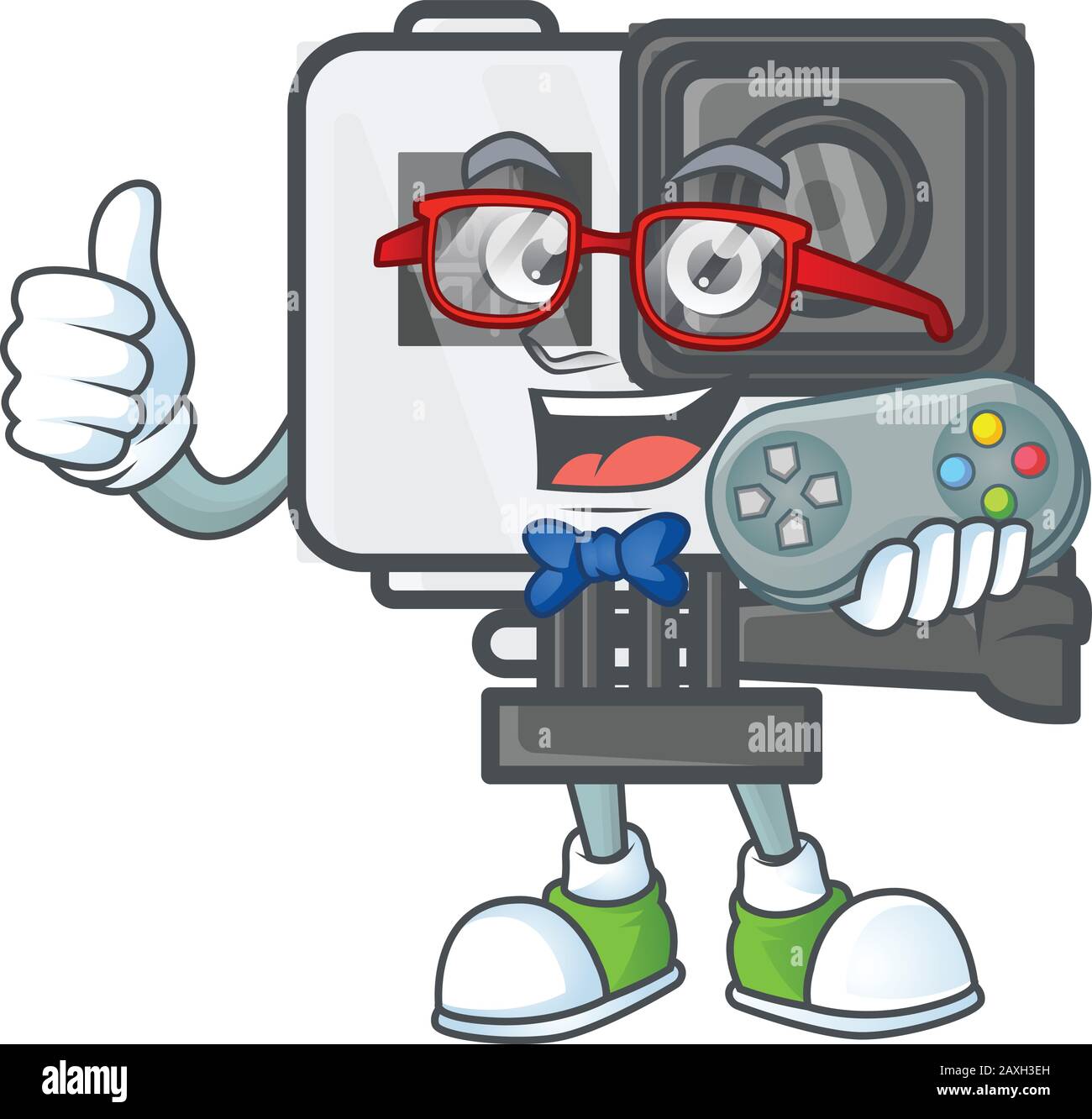 An attractive gamer action camera cartoon character design Stock Vector ...