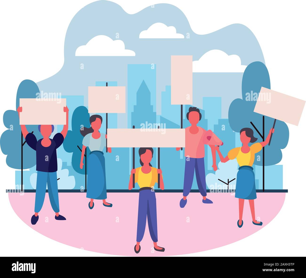 activists people with protest banners Stock Vector Image & Art - Alamy