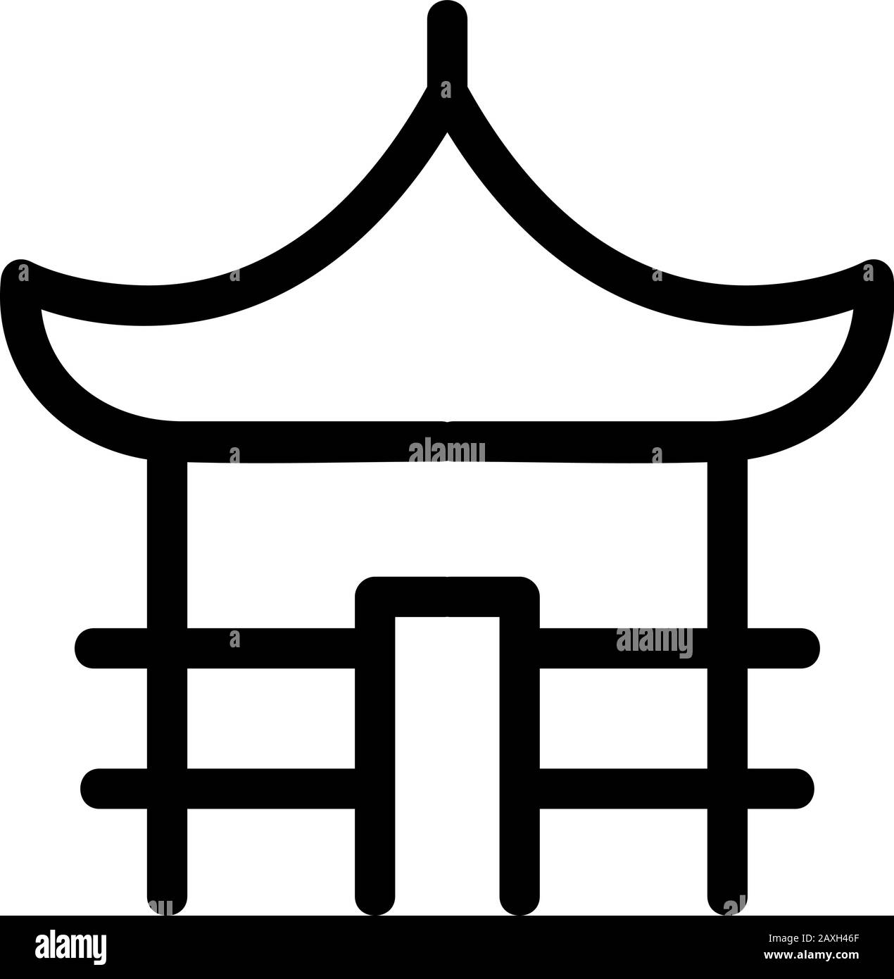 Traditional building icon vector. Isolated contour symbol illustration ...
