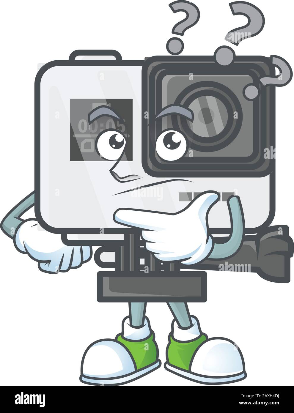 Action camera cartoon mascot style in a confuse gesture Stock Vector ...
