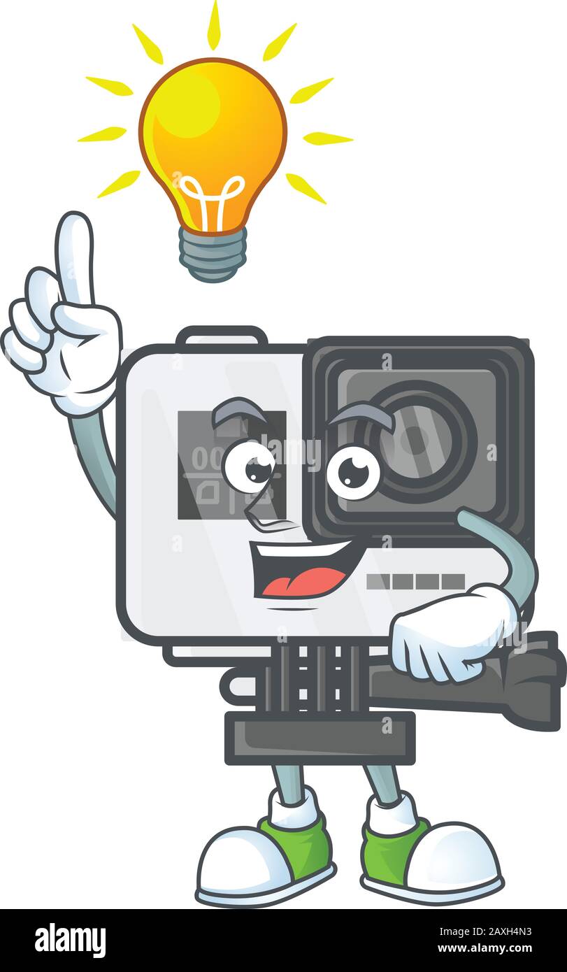 Smart action camera cartoon character has an idea Stock Vector Image ...