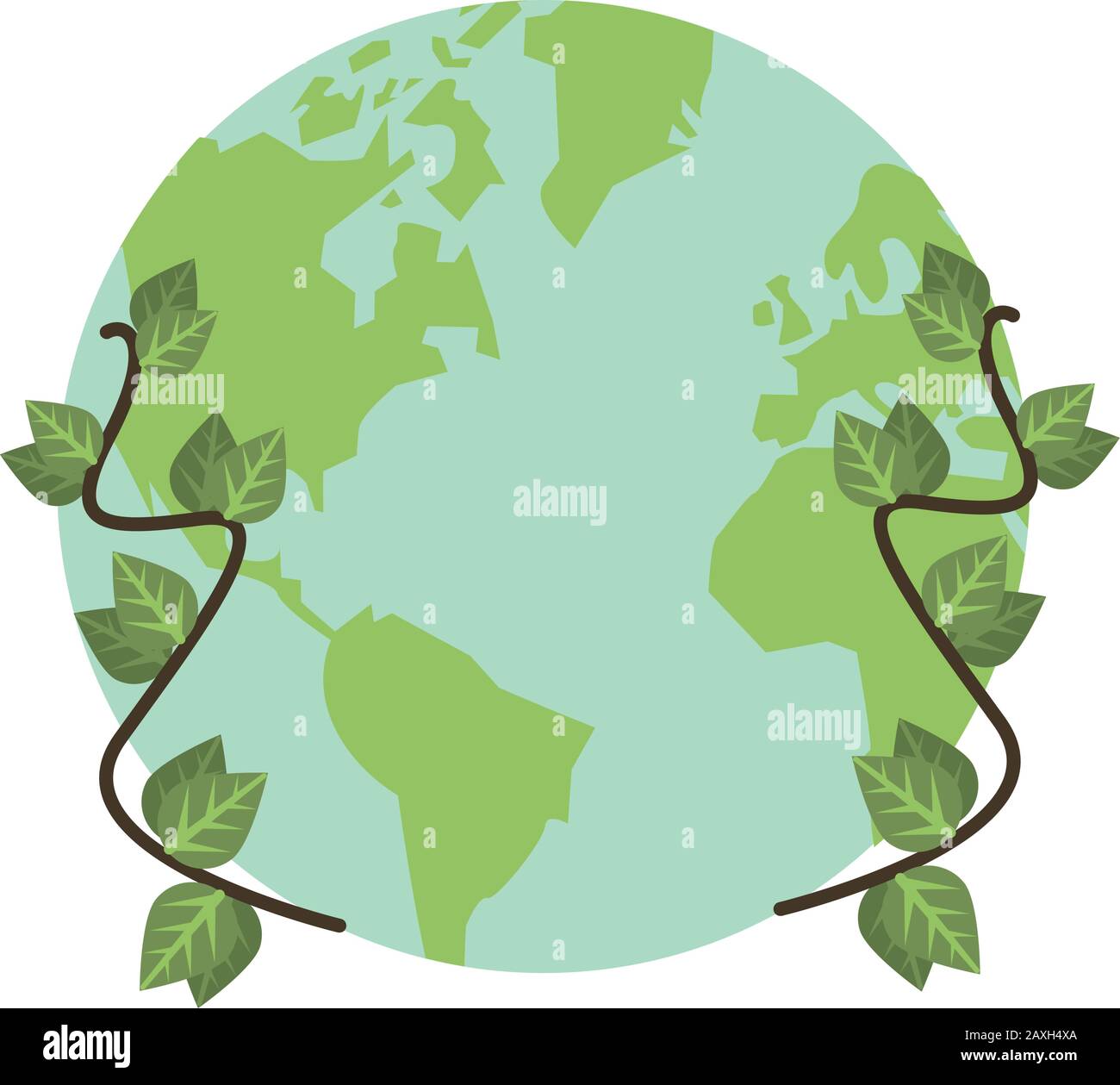 world planet earth with leafs plant Stock Vector Image & Art - Alamy