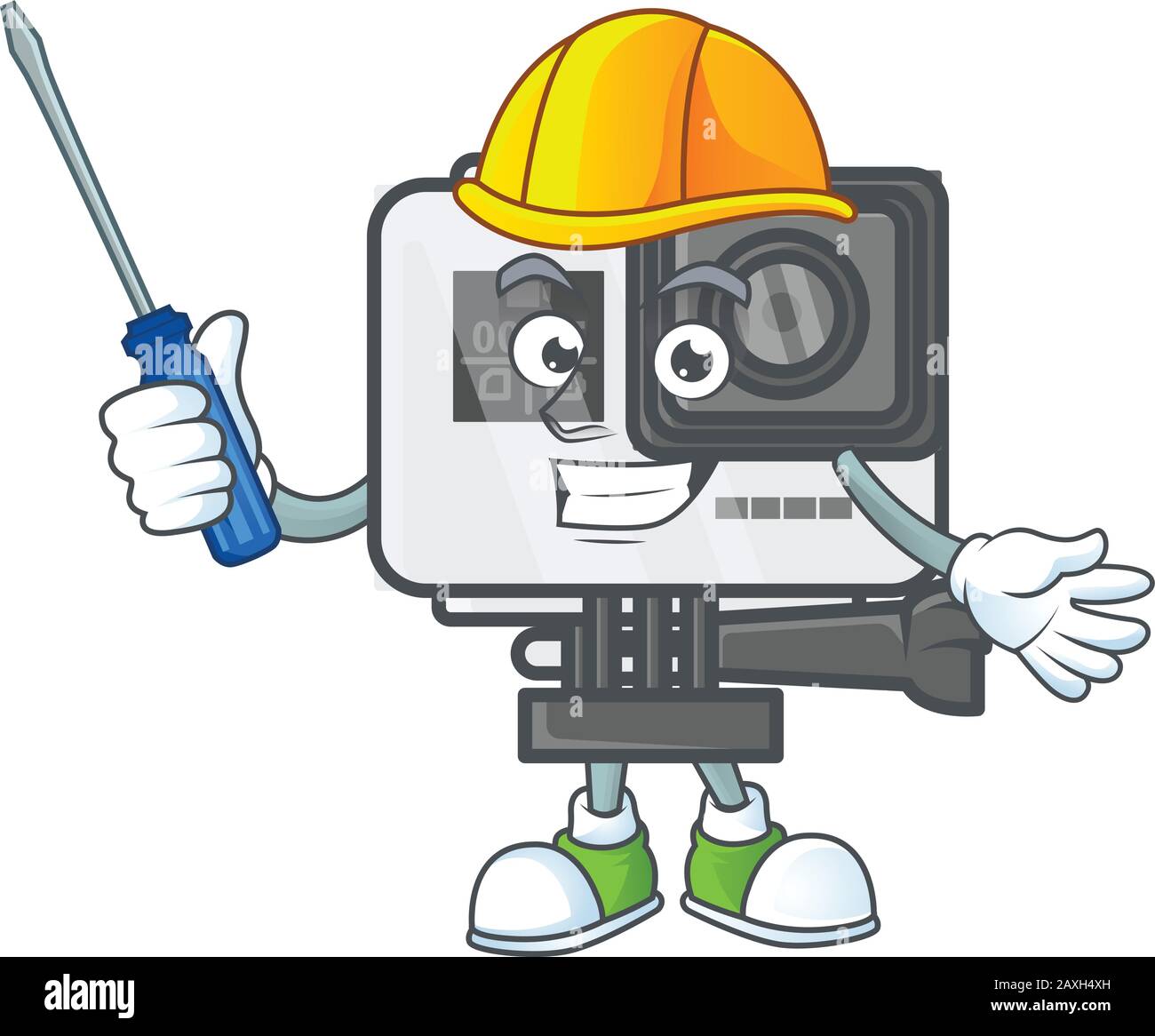 Smart automotive action camera in cartoon character style Stock Vector ...