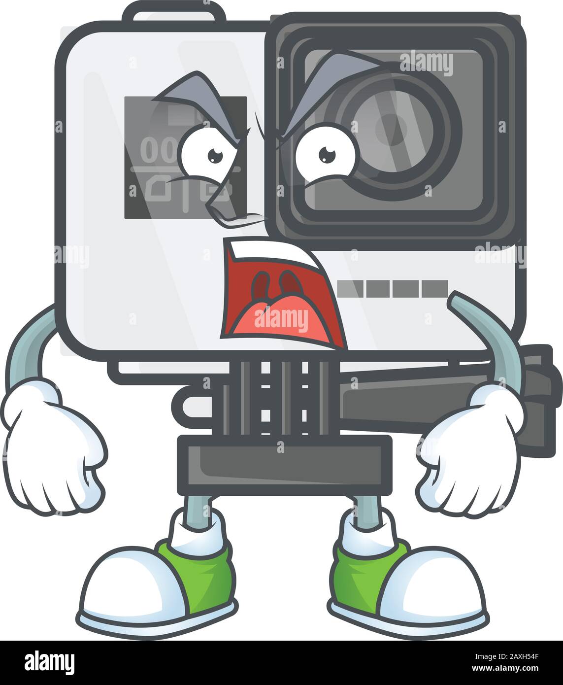 Action camera cartoon character design with angry face Stock Vector ...