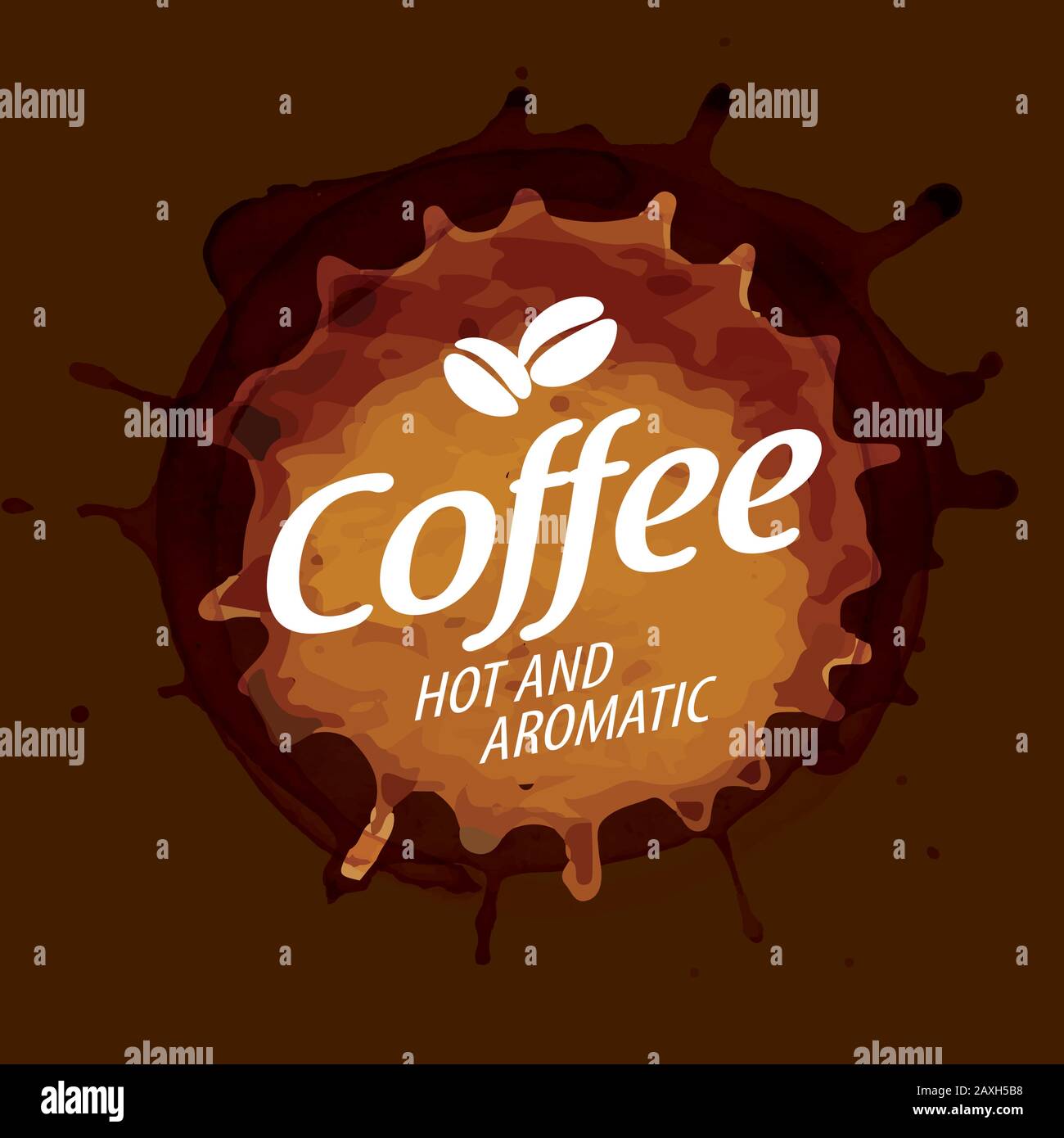 Coffee splatter. Vector illustration on brown background Stock Vector ...