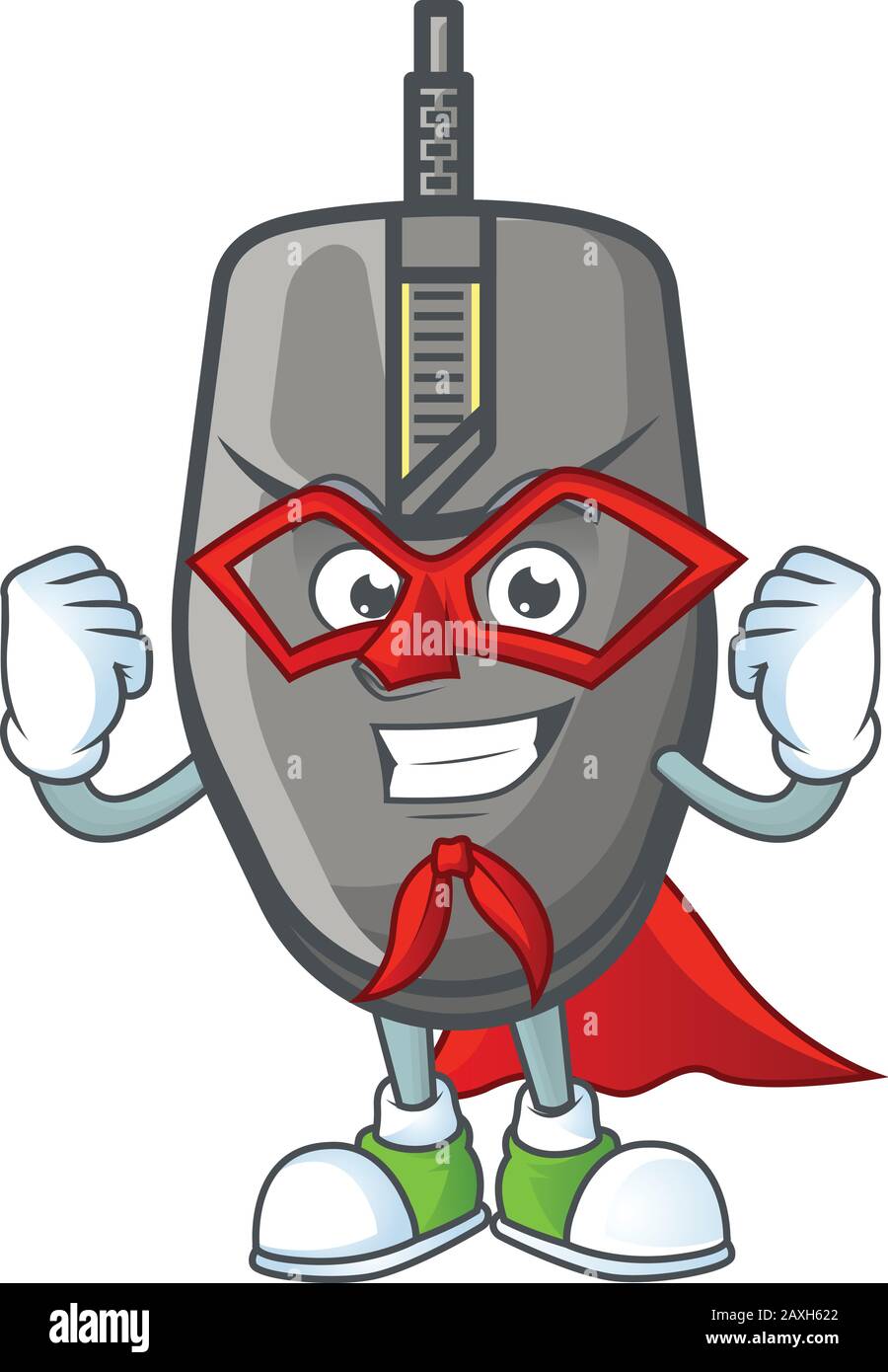 A friendly picture of black mouse dressed as a Super hero Stock Vector ...