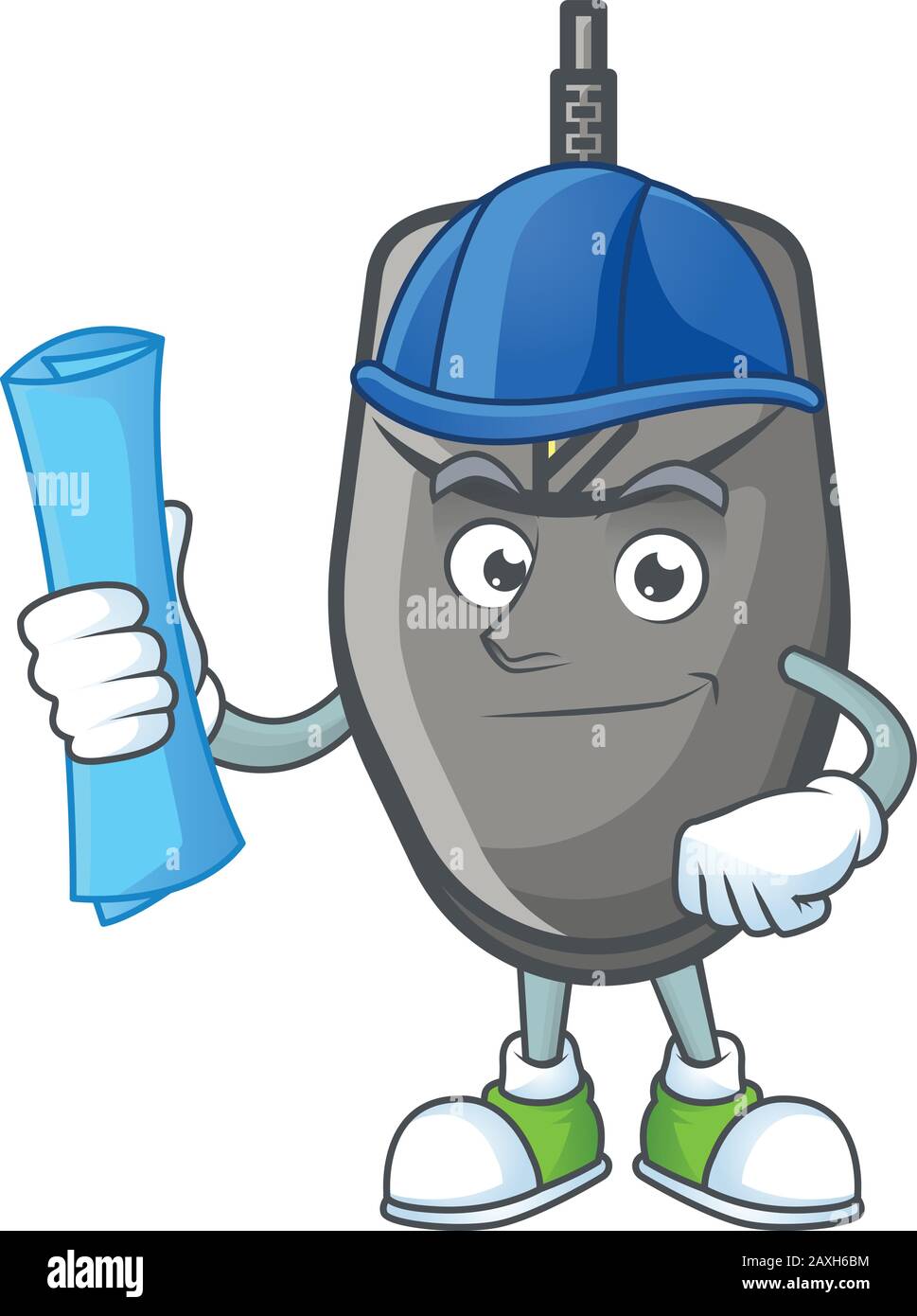 Elegant Architect black mouse having blue prints and blue helmet Stock ...