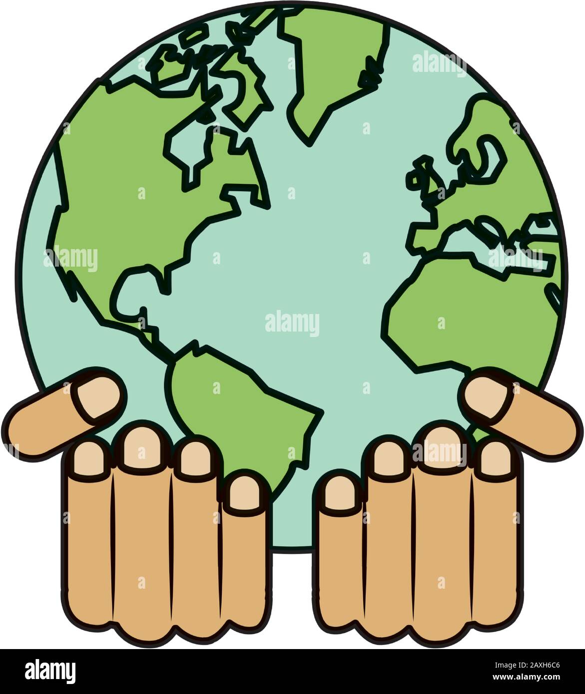 hands lifting world planet earth ecology icon Stock Vector Image & Art ...