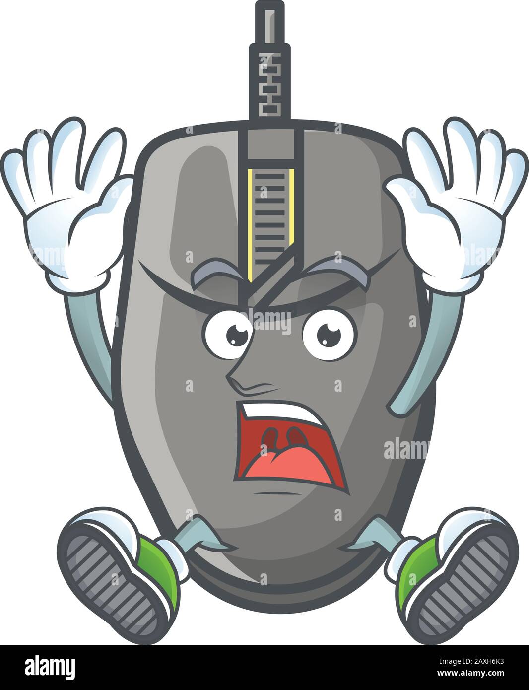 A picture of black mouse cartoon design with shocking gesture Stock ...