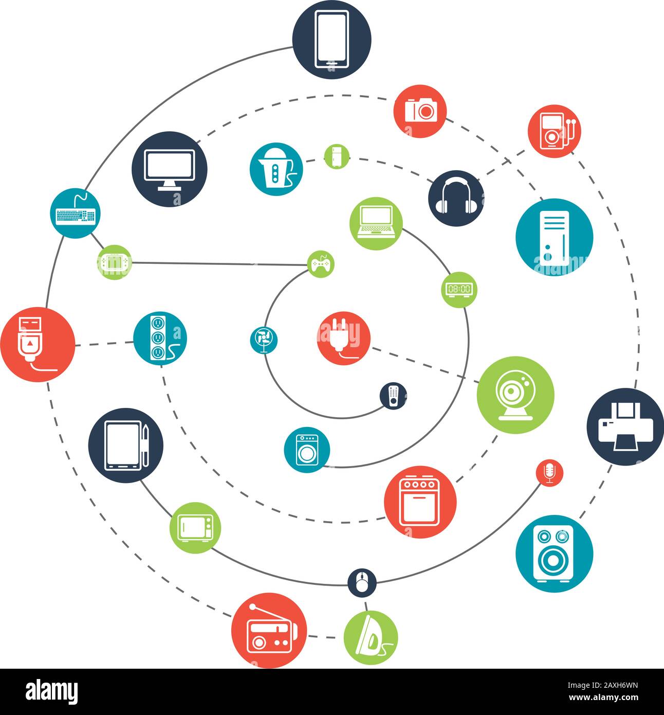 set of electronics hardware devices Stock Vector Image & Art - Alamy