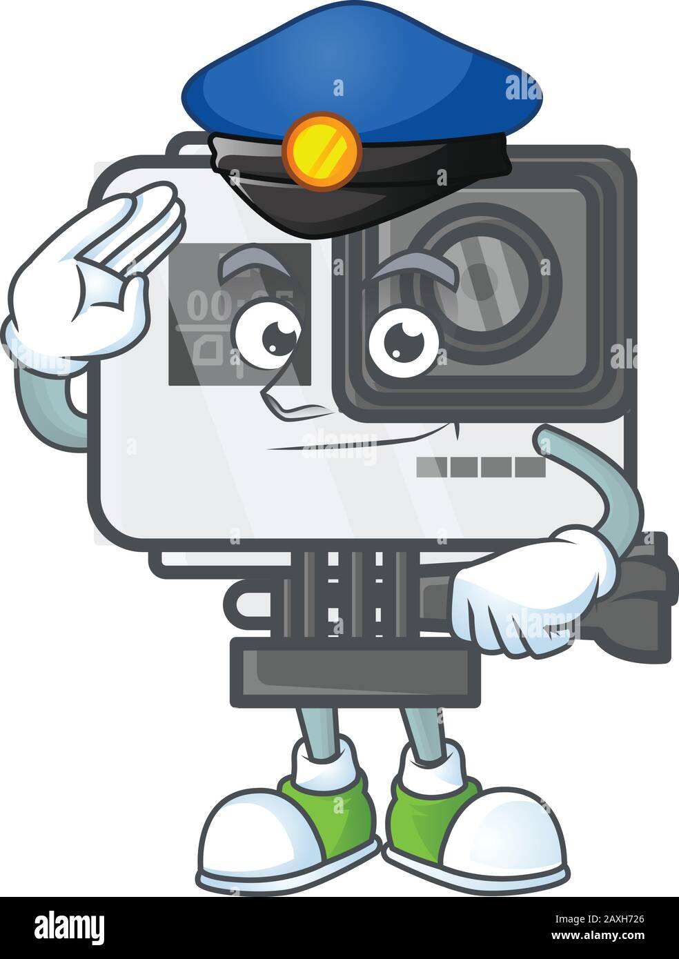 A character design of action camera working as a Police officer Stock ...