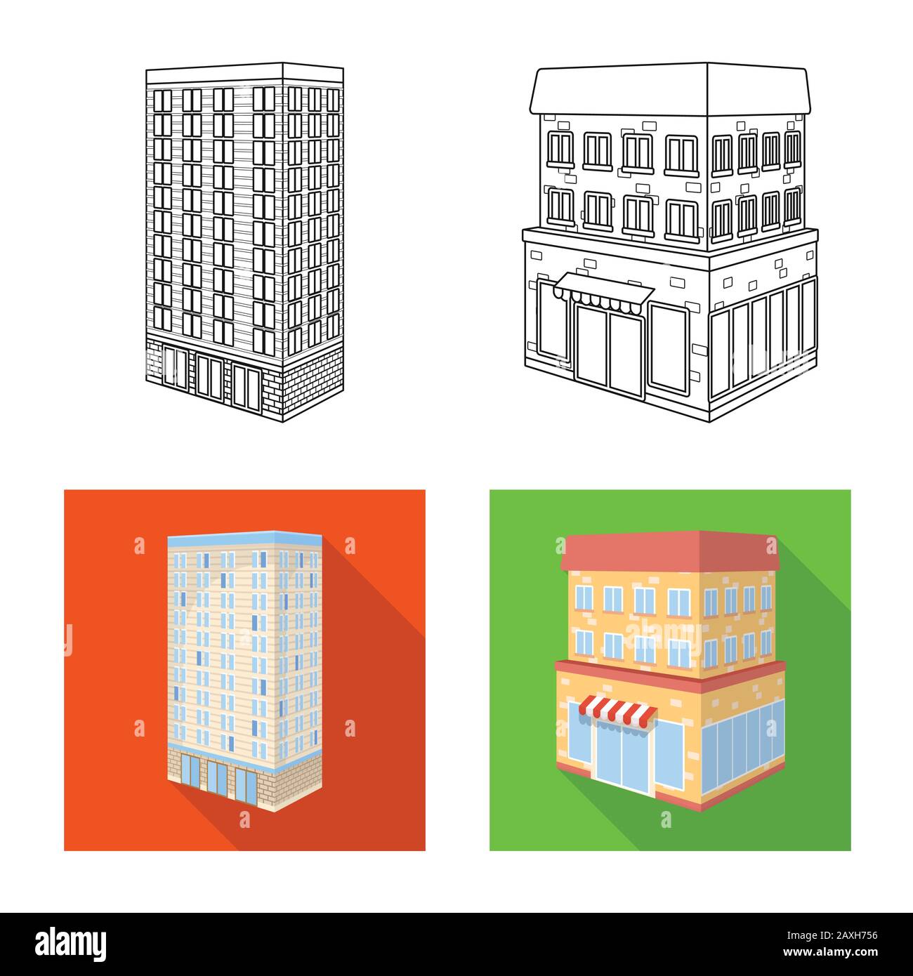 Vector design of construction and building symbol. Collection of ...