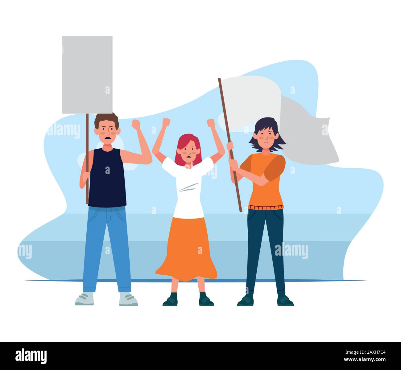 Cartoon holding blank signs hi-res stock photography and images - Alamy