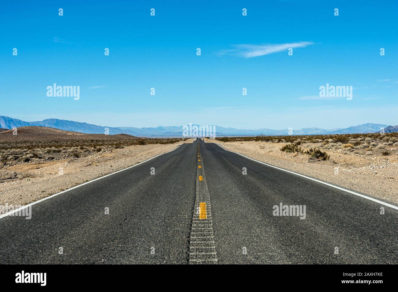 United States: Landscape along the road (US-95 N and CA-190 W) between ...