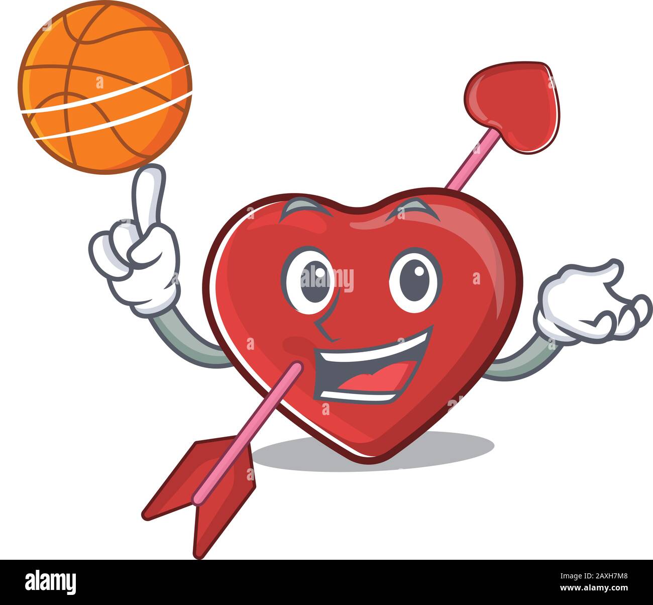 A mascot picture of heart and arrow cartoon character playing ...