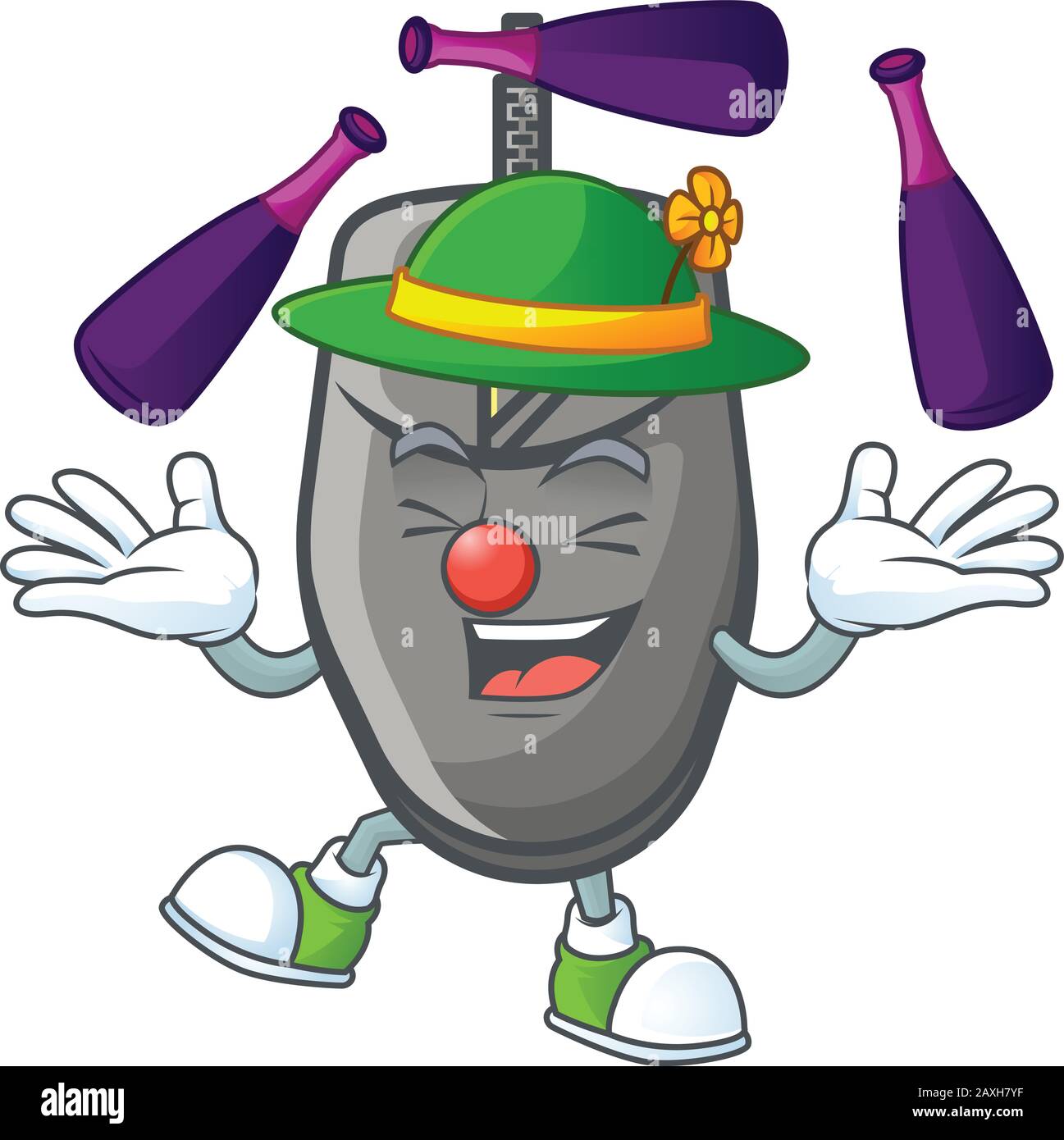 Smart black mouse cartoon character style playing Juggling Stock Vector ...