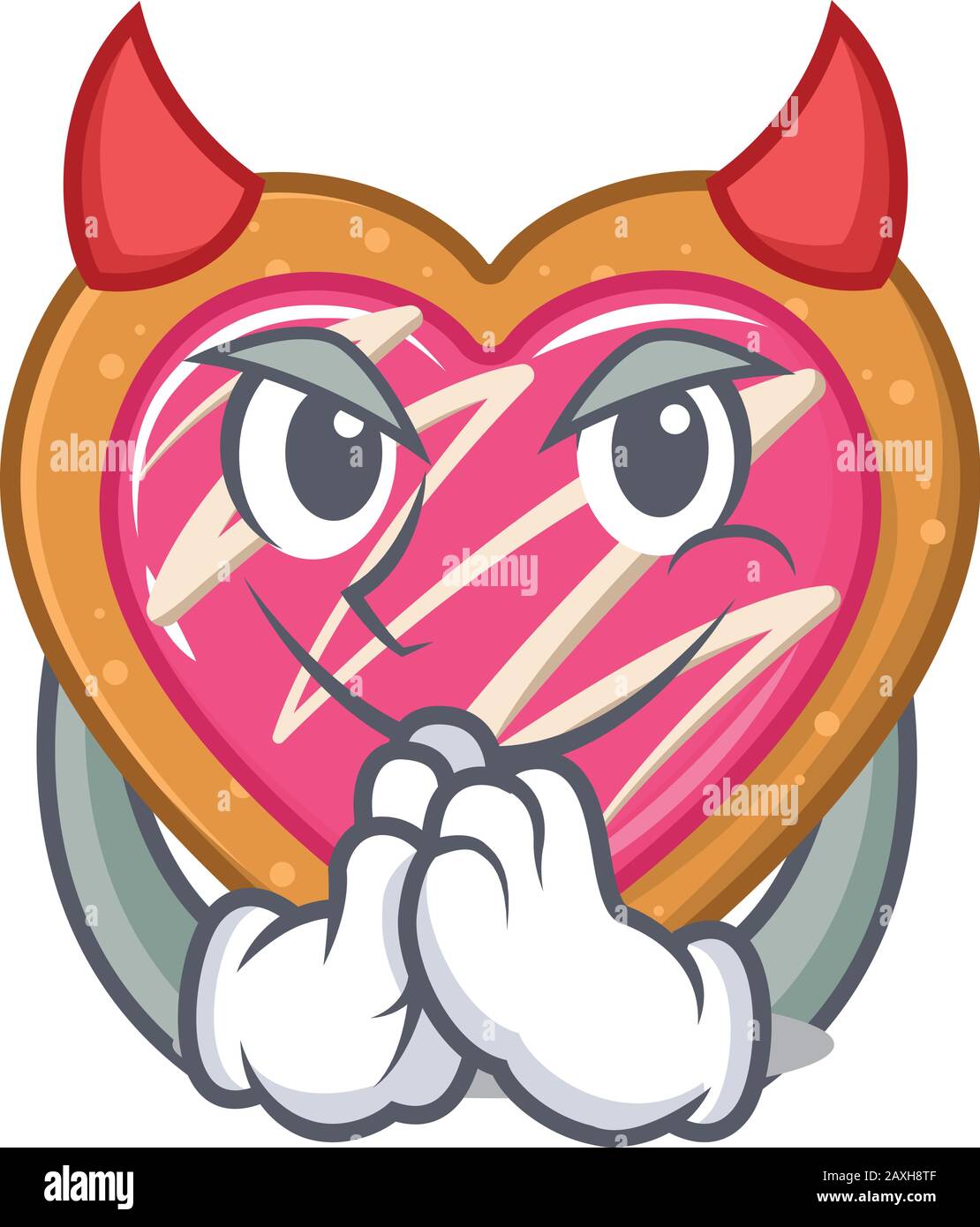 Devil cookie heart Cartoon in character design Stock Vector Image & Art ...