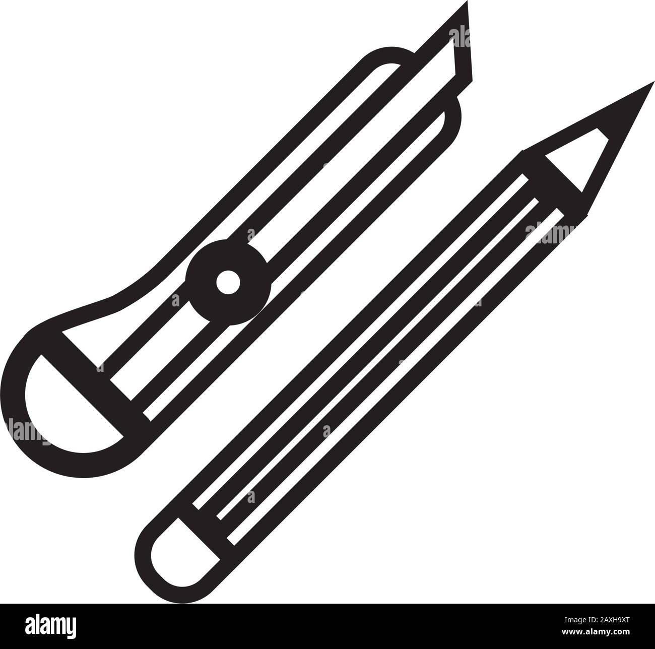 scalpel and pencil supplies isolated icon Stock Vector Image & Art - Alamy