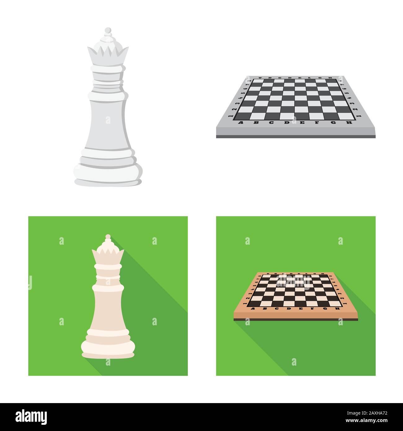 Vector illustration of checkmate and thin logo. Set of checkmate and ...