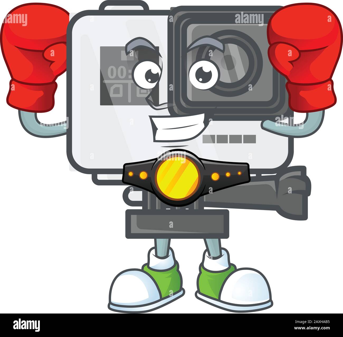 A sporty Boxing action camera cartoon character design style Stock ...