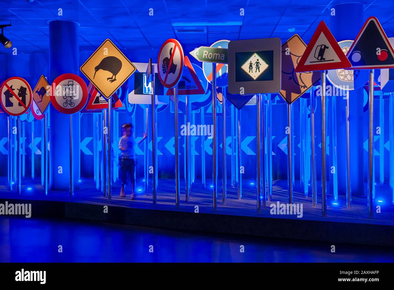 TURIN, ITALY - Road signs in a museum Stock Photo - Alamy
