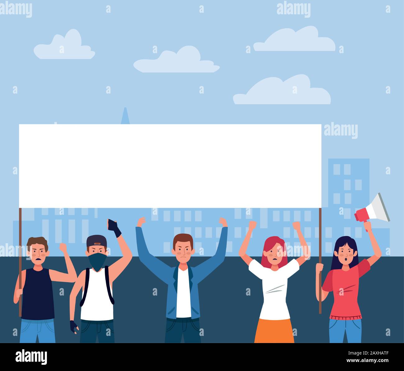 Girls holding protest signs Stock Vector Images - Alamy