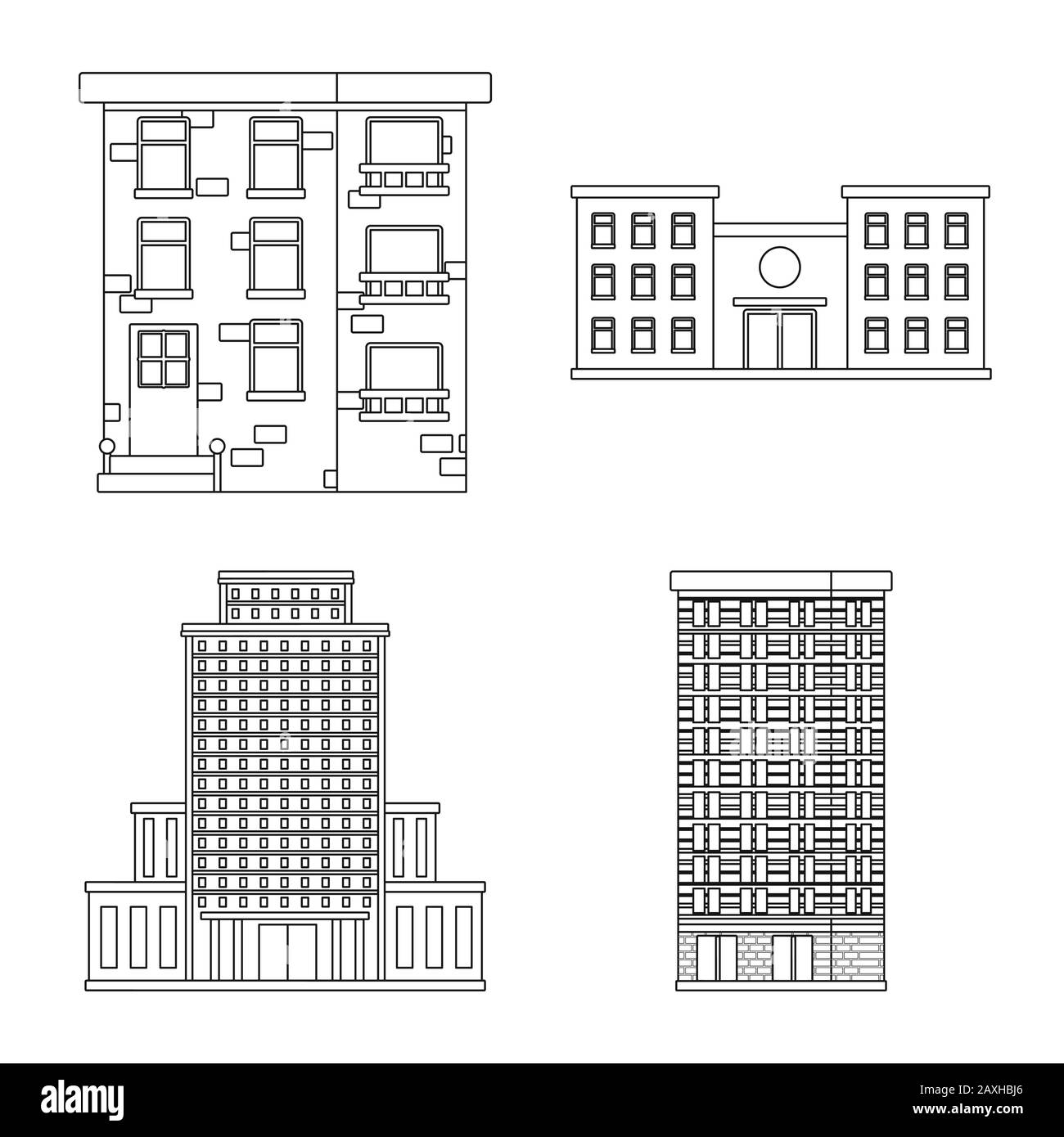 Vector design of architecture and exterior symbol. Collection of ...