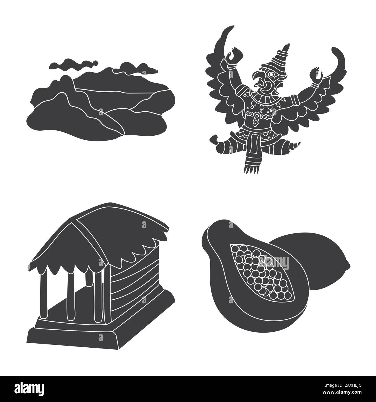 Vector illustration of and traditional logo. Collection of and bali ...